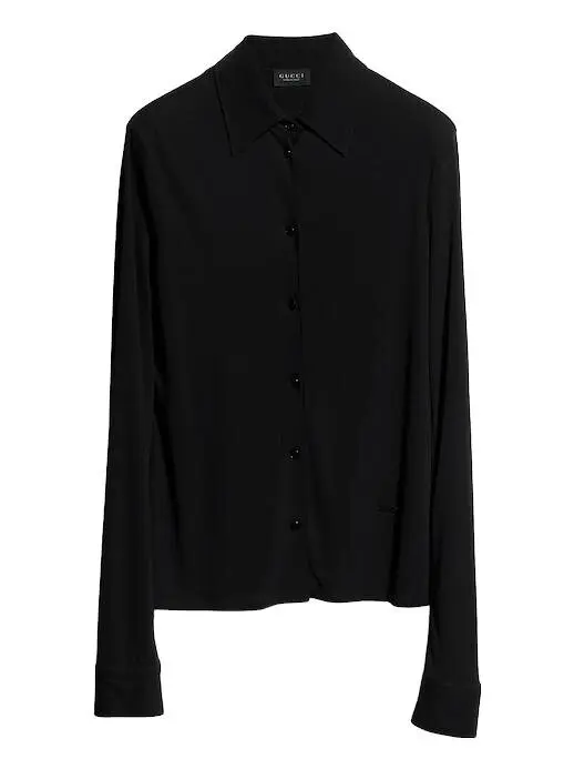 Gucci Lightweight Viscose Crêpe Jersey Shirt - Black
