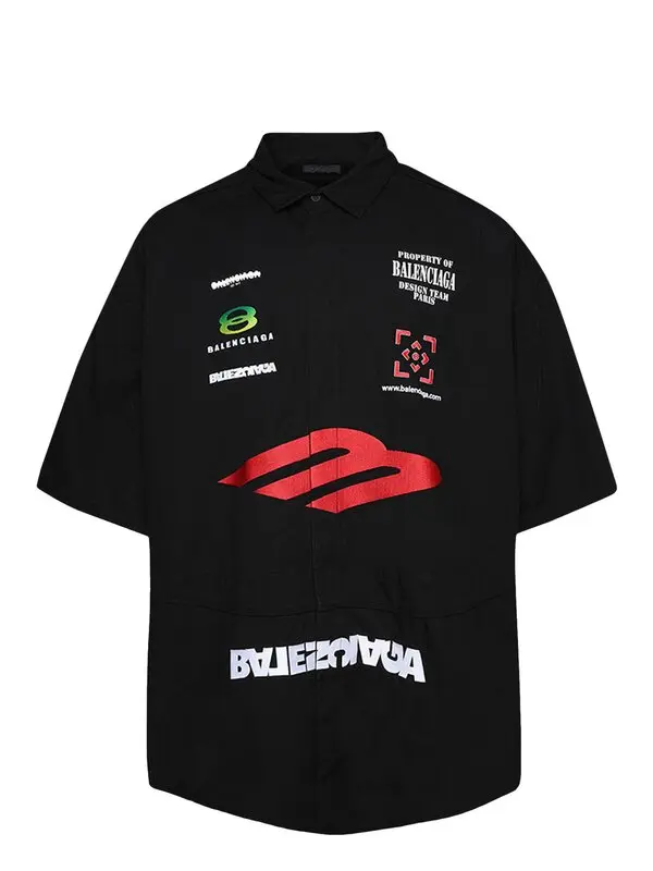 Balenciaga Shirt With Graphic Print - Black