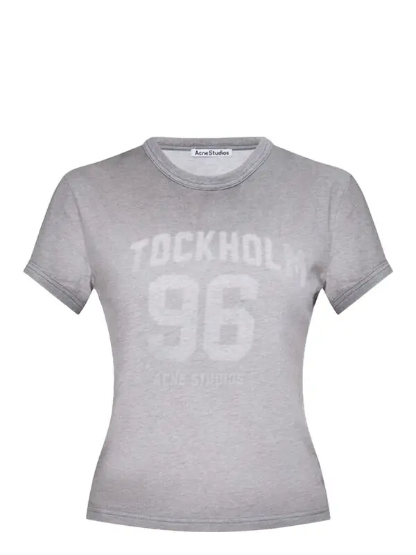 Acne Studios Melange Sprayed Vintage Logo T-shirt - Grey
