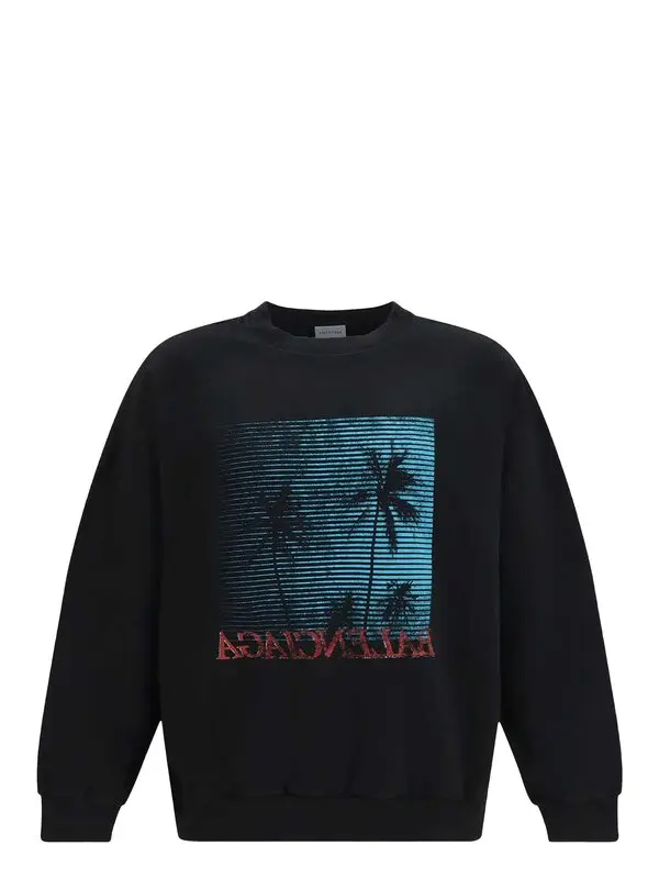 Balenciaga Palm-print Cotton Sweater - Black