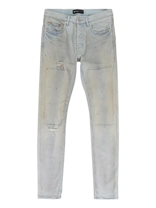 PURPLE BRAND Light Bleached Skinny Jeans With Front Insert - Blue