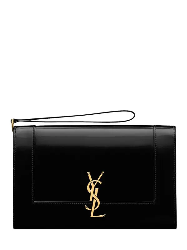 Saint Laurent Pouch With Wrist Strap - Black