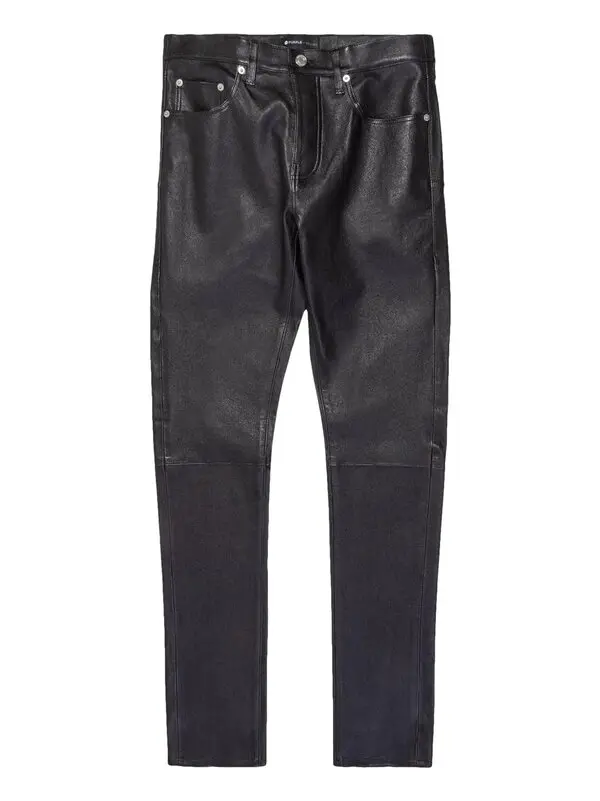 PURPLE BRAND Stretch Leather Skinny Pant - Black