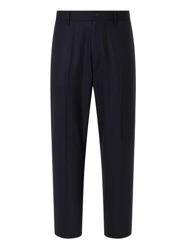 Nn07 Straight-leg Wool-blend Trousers - Navy