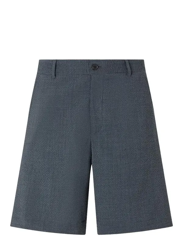Paul Smith Checked Wool-blend Seersucker Shorts - Gray