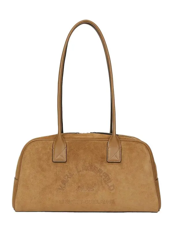 Karl Lagerfeld Suede Bowling Bag - Caramel