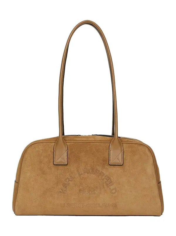 Karl Lagerfeld Suede Bowling Bag - Caramel