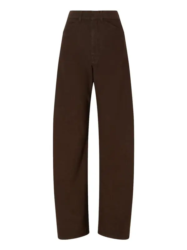 LEMAIRE High-waist Wide-leg Jeans - Brown