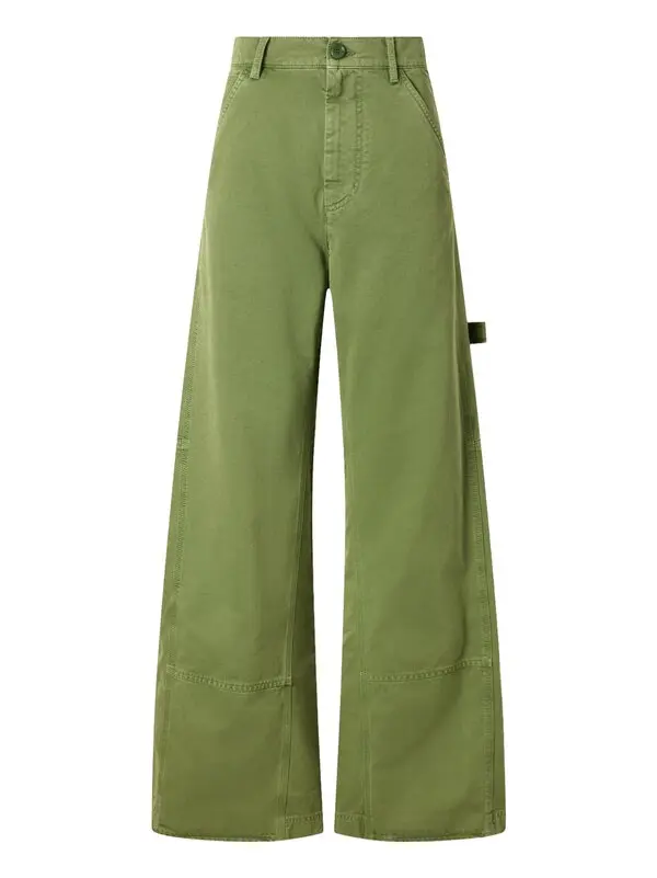 Marni Cotton Drill Wide-leg Cargo Pants - Green