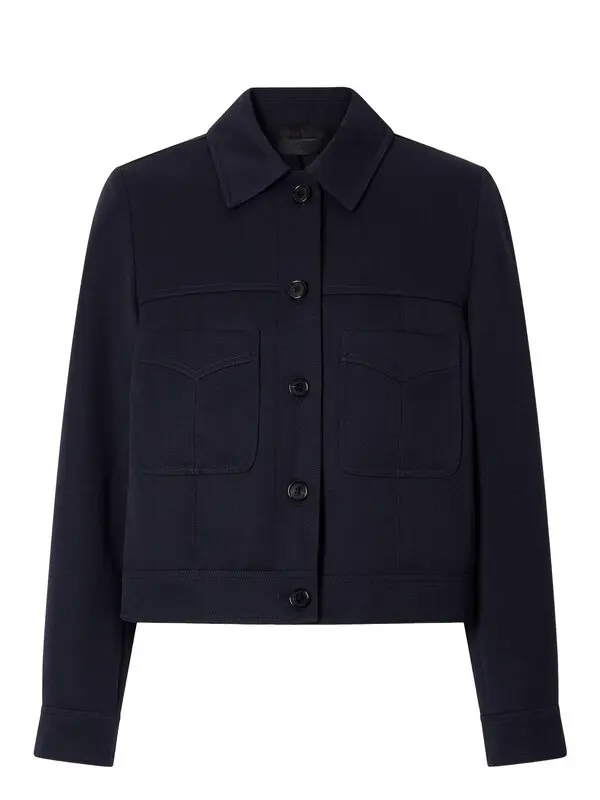 NILI LOTAN Susannah Virgin Wool Jacket - Navy