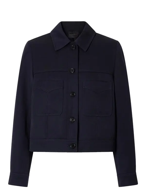 NILI LOTAN Susannah Virgin Wool Jacket - Navy