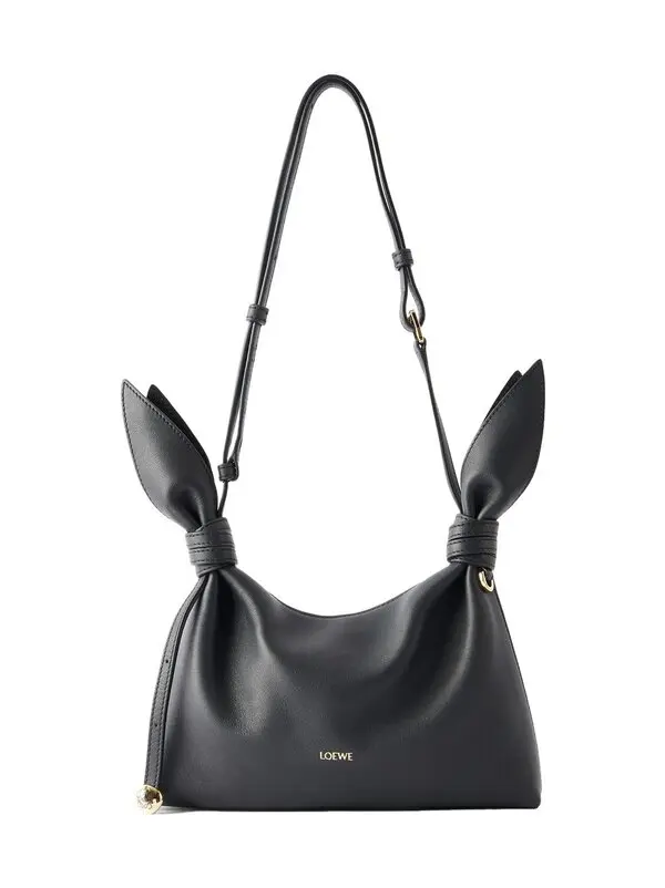 Loewe Scarf Mini Knotted Leather Shoulder Bag - Black