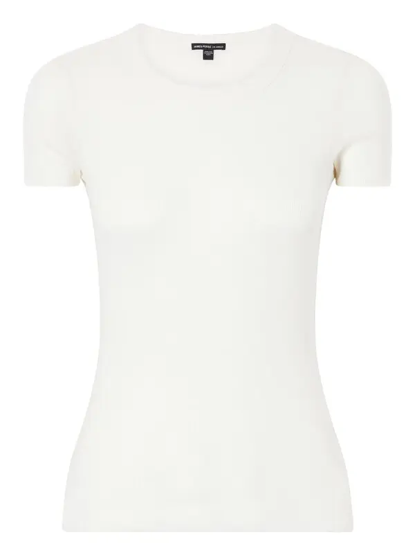 JAMES PERSE Ribbed Cotton And Cashmere-blend T-shirt - Neutrals