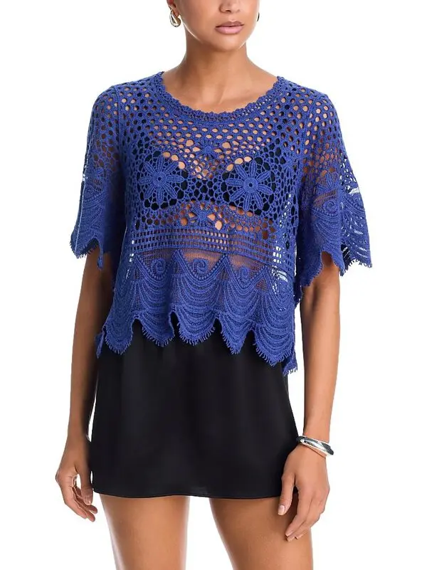 Aqua Crochet Top Exclusive - Blue
