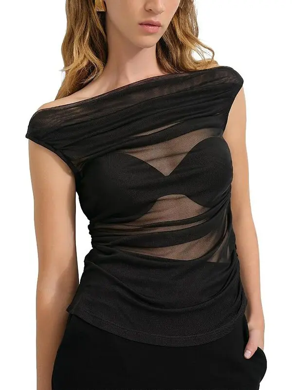 MARCELLA Cooper Mesh Top - Black