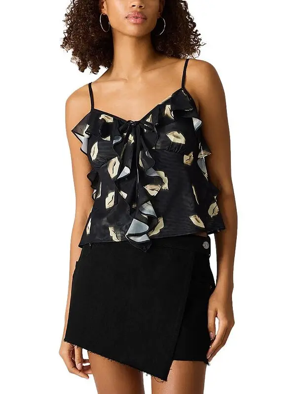 Steve Madden Roue Top With Ruffle Detail - Midnight