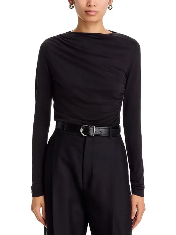 WAYF Lizette Long Sleeve Top - Black