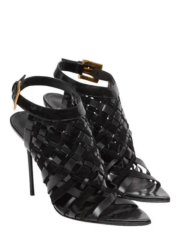 Balmain Fringed Sandals - Black