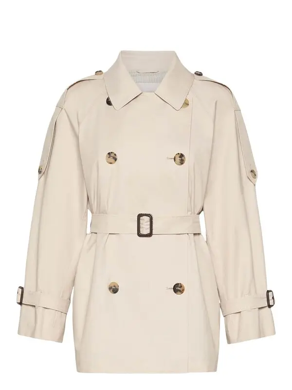 Max Mara Water-repellent Short Trench Coat - Beige
