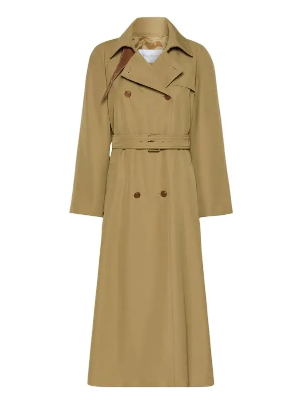 Max Mara Leather-trimmed Trench Coat - Brown