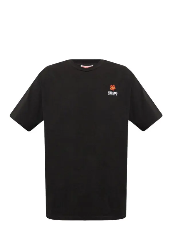 Kenzo Boke Flower Crest Logo Embroidered T-shirt - Black