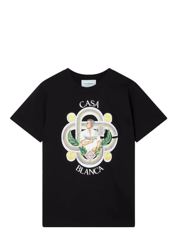 Casablanca Tennis Print T-shirt - Black