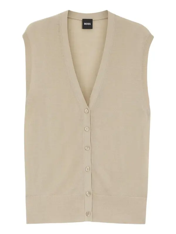 Hugo Boss Fumi Knitted Vest - Light Beige