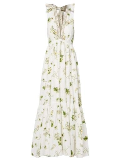 Camilla Embellished Cotton Maxi Dress - White