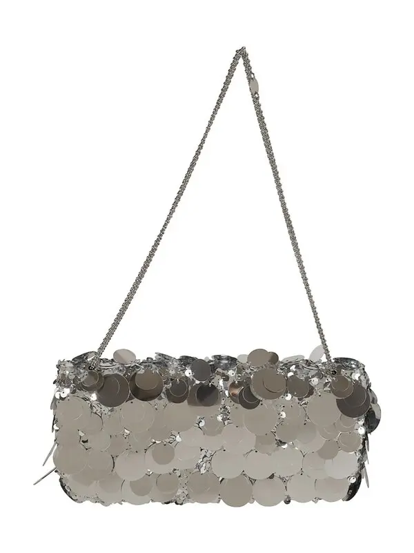 Rabanne Disc Embellished Shoulder Bag - Sliver