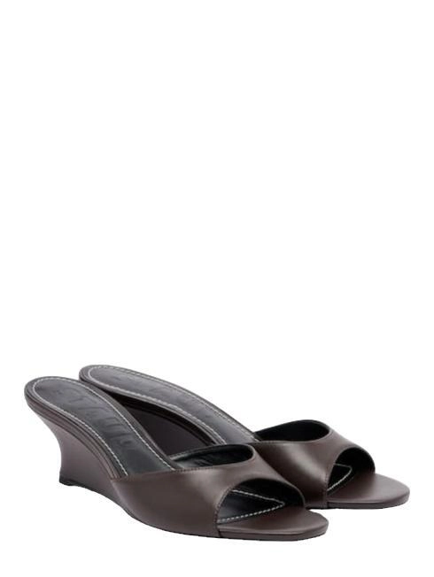 Staud Brigitte Leather Wedge Mules - Black