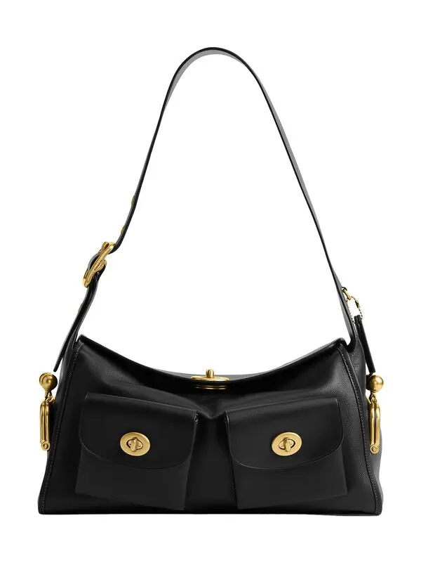 COACH Turnlock Haversack Bag - Brass/black