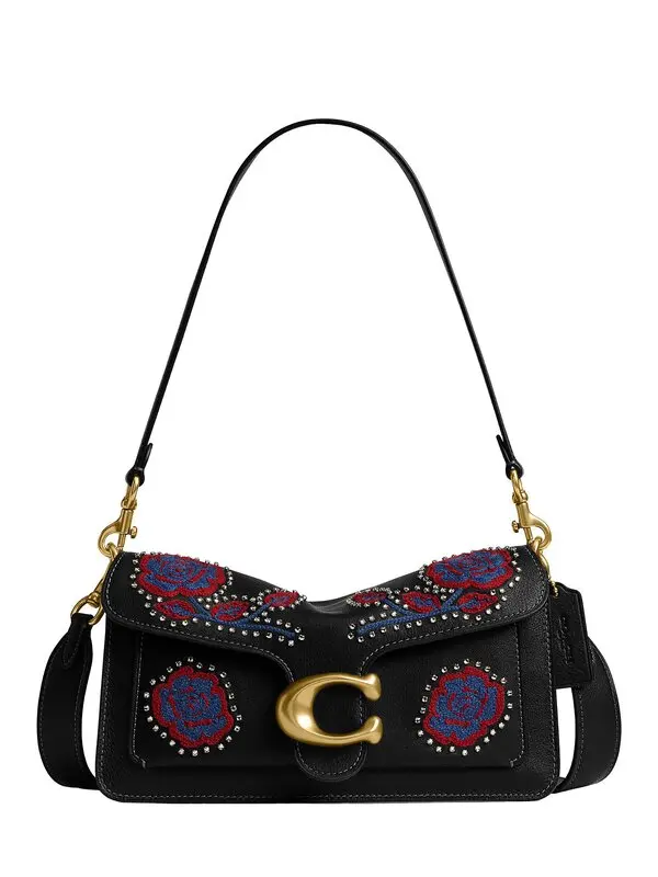 COACH Tabby Shoulder Bag 26 With Embroidered Americana - Brass/black Multi