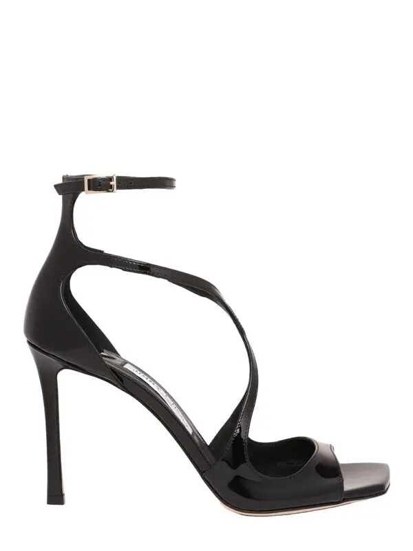 JIMMY CHOO Square-toe Stiletto Sandals - Black