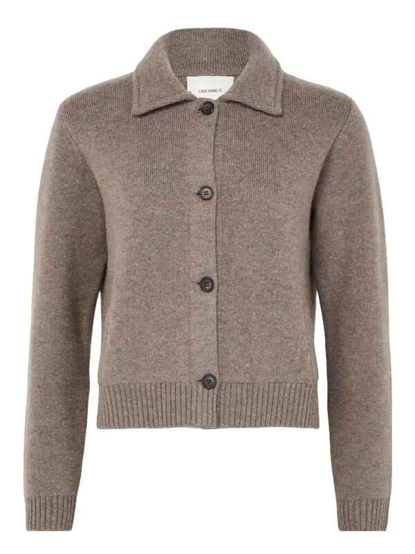 LISA YANG Lynna Cashmere Cardigan - Gray