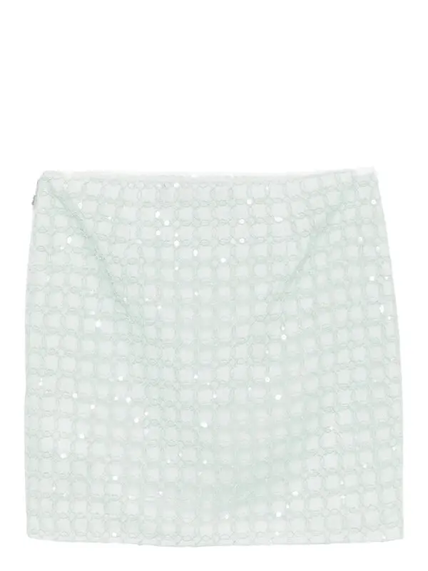 ROTATE BY BIRGER CHRISTENSEN Sequin-embellished Mini Skirt - White