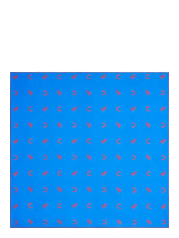 Celine Silk Twill Square Scarf - Blue/red