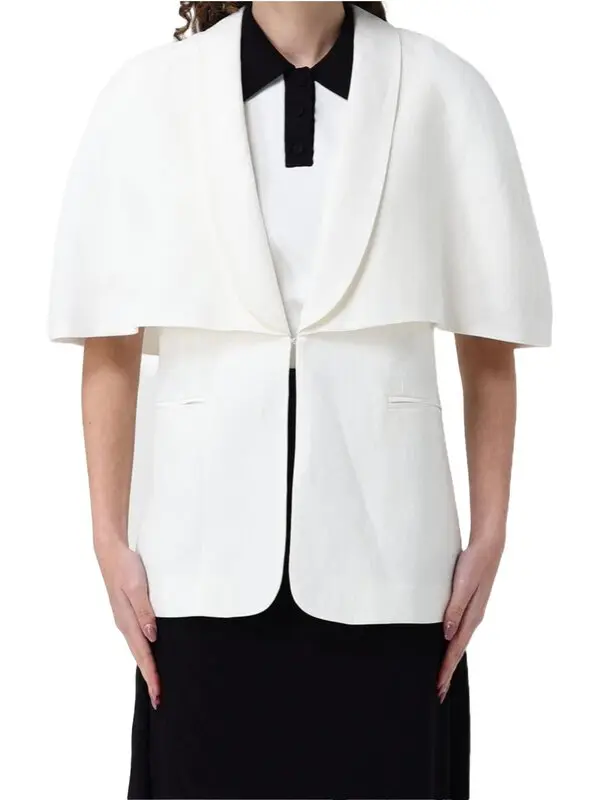 TWINSET Notched Cape Jacket - White