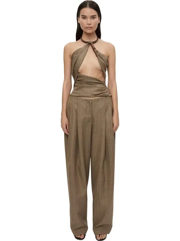 Christopher Esber Plinth Herringbone Trousers - Chevron Brown
