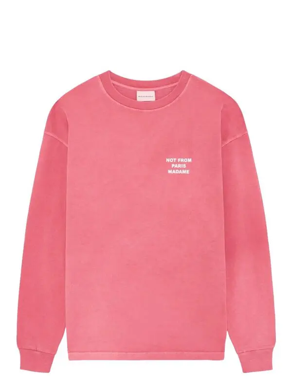 Drole De Monsieur Drôle De Slogan Printed Long-sleeved T-shirt - Pink