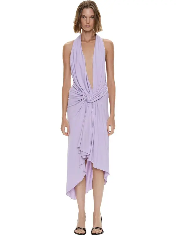 Christopher Esber Spire Cascade Midi Dress - Purple