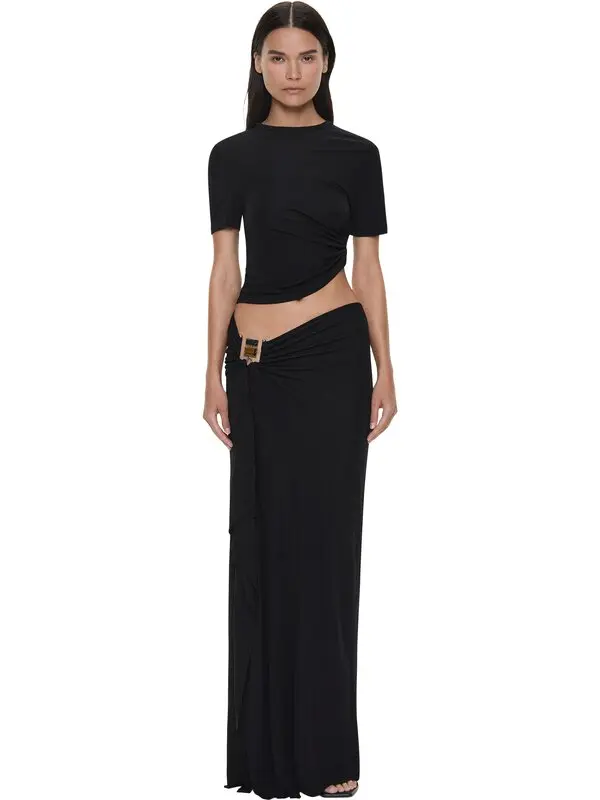 Christopher Esber Bezel Quartz Cascade Skirt - Black