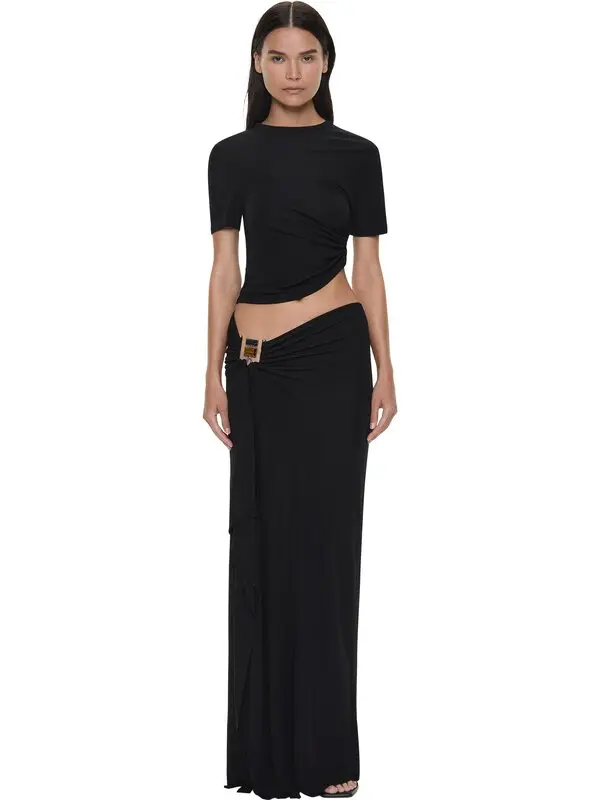 Christopher Esber Bezel Quartz Cascade Skirt - Black