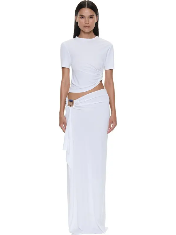 Christopher Esber Bezel Quartz Cascade Skirt - White