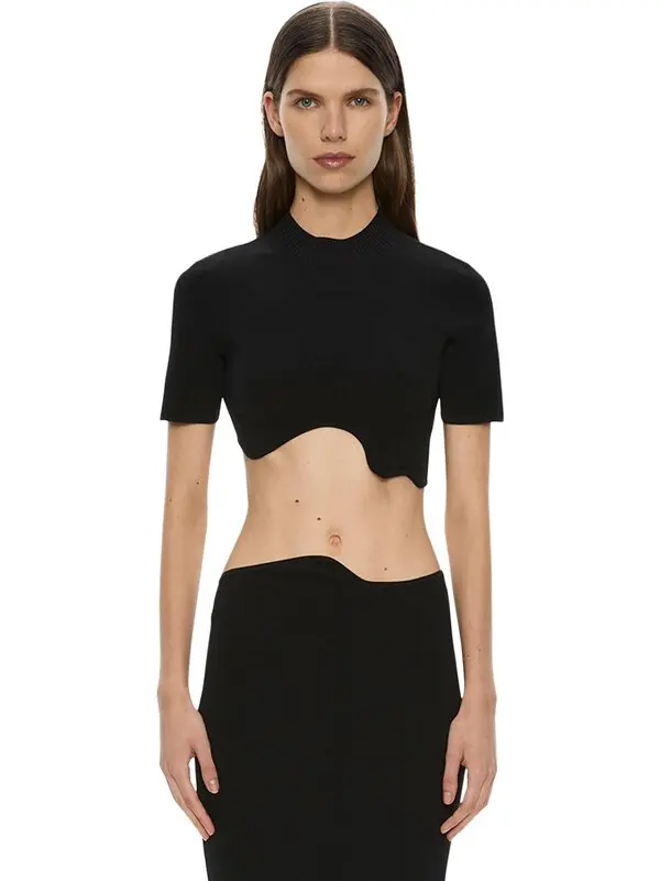 Christopher Esber Maparadita Sculpted Knit Top - Black