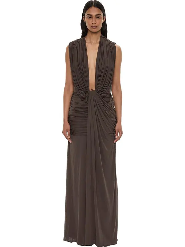 Christopher Esber Ripple Drape Gown - Brown