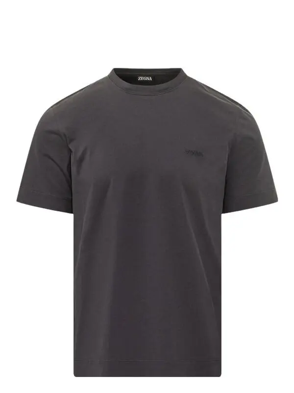 Zegna Embroidered-logo T-shirt - Black