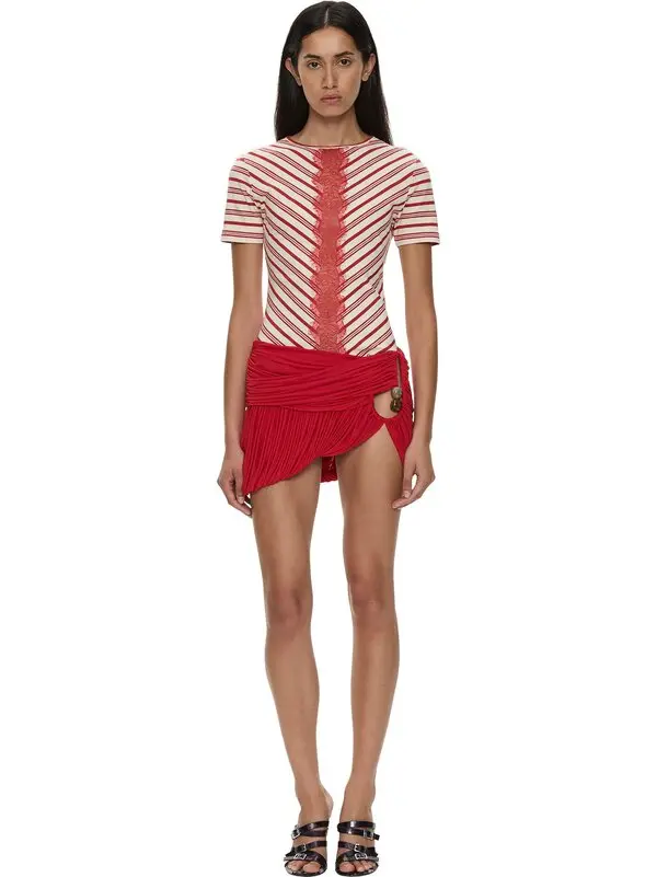 Christopher Esber Beach Glass Bubble Mini Skirt - Red