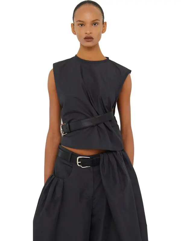 Christopher Esber Locus Belted Taffeta Tank - Grey