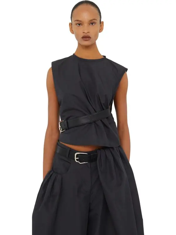 Christopher Esber Locus Belted Taffeta Tank - Grey