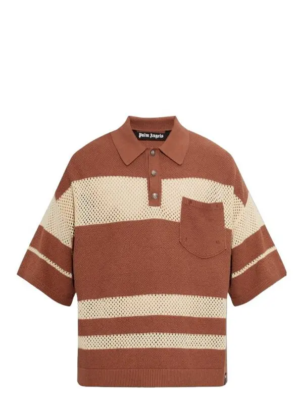 Palm Angels Short-sleeved Polo Shirt - Brown